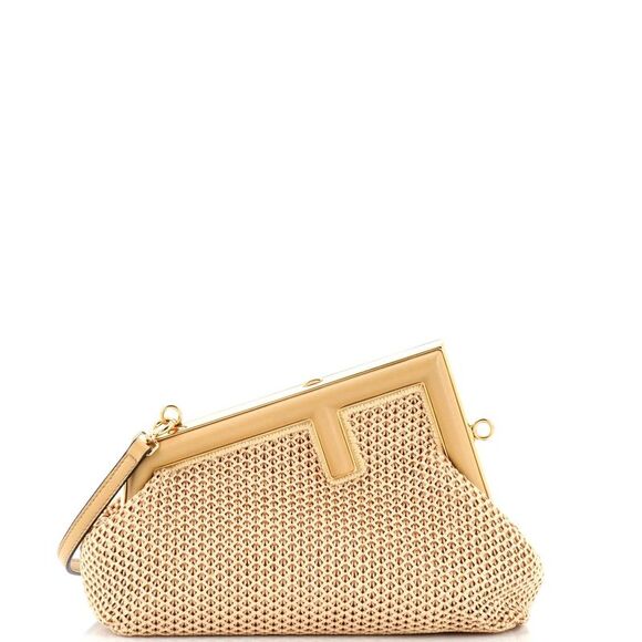 Fendi | Bags | Fendi First Bag Raffia Small Neutral | Poshmark